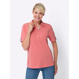 Poloshirt Classic Basics "Poloshirt", Damen, Gr. 44, rosa (flamingo), 100% Baumwolle, unifarben, Shirts