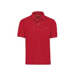 Poloshirt TRIGEMA "TRIGEMA Poloshirt DELUXE Piqué", Mädchen, Gr. 104, braun (kirsch), 100% Baumwolle, Basic, Shirts