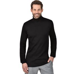 Rollkragenshirt TRIGEMA "TRIGEMA Langarm Ski- und Sport-Rollkragenpullover", Herren, Gr. XS, schwarz, 100% Baumwolle (Bio-Baumwolle kbA), Basic, Shirts