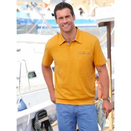 Poloshirt Marco Donati "Kurzarm-Shirt", Herren, Gr. 52/54, gelb (ocker), 100% Baumwolle, unifarben, ohne Ausschnitt, Shirts