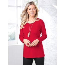 Langarmshirt Classic Basics "Shirt", Damen, Gr. 38, rot, 100% Baumwolle, unifarben, Rundhals, Shirts Langarmshirt