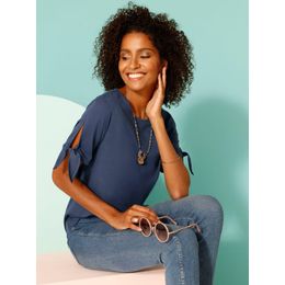 Kurzarmshirt Classic Basics "Shirt", Damen, Gr. 38, blau (marine), 100% Baumwolle, unifarben, Rundhals, Shirts, Topseller