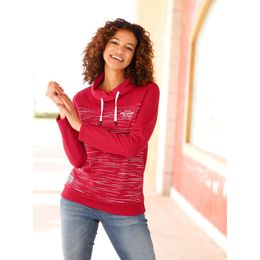 Langarmshirt Casual Looks "Shirt", Damen, Gr. 38, rot (rot, bedruckt), 50% Baumwolle, 50% Polyester, gemustert, mehrfarbig, Shirts Langarmshirt