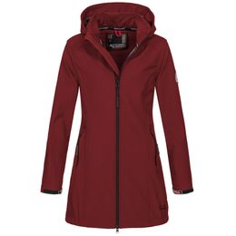 Softshelljacke Alessandro Salvarini "Alessia", Damen, Gr. L (40), rot (bordeaux), Obermaterial: 96% Polyester, 4% Elasthan; Innenseite: 100% Polyester, Jacken, lang mit abnehmbarer Kapuze