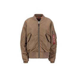 Bomberjacke Alpha Industries "CWU MA-1 Bomber NC Women", Damen, Gr. L/XL, grau (taupe), Obermaterial: 100% Nylon, Lining/F&uuml;llung: 100% Polyester, Jacken Bomberjacke