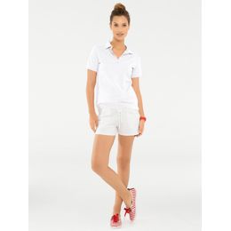 Poloshirt Heine "Poloshirt", Damen, Gr. 34, weiß, 95% Baumwolle, 5% Elasthan, unifarben, Shirts