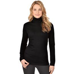 Rollkragenshirt TRIGEMA "TRIGEMA Rollkragenshirt", Damen, Gr. M, schwarz, 95% Baumwolle, 5% Elasthan, Basic, Shirts