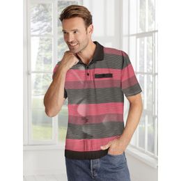 Poloshirt CLASSIC "Poloshirt", Herren, Gr. 48/50, rot (rot, geringelt), 100% Baumwolle, gemustert, gestreift, mehrfarbig, ohne Ausschnitt, Shirts