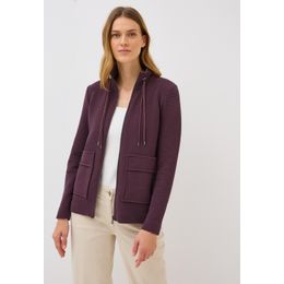 Cardigan Cecil, Damen, Gr. XL (44), rot (mulberry rot), Web, 77% Baumwolle, 20% Polyester, 3% Elasthan, unifarben, normal normal, hoch geschlossener Ausschnitt, abgesteppt, Strickjacken, aus Baumwolle mit Stretchanteil