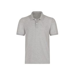 Poloshirt TRIGEMA "TRIGEMA Poloshirt DELUXE Piqué", Damen, Gr. L, grau (grau, melange), 100% Baumwolle, Basic, Shirts