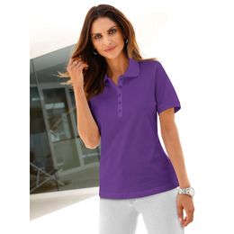 Poloshirt Casual Looks "Poloshirt", Damen, Gr. 46, lila, 100% Baumwolle, unifarben, ohne Ausschnitt, Shirts