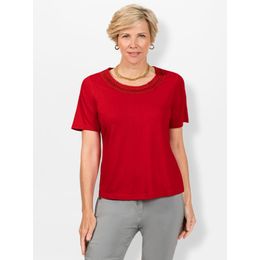 Rundhalsshirt CLASSIC "Shirt", Damen, Gr. 38, rot, 50% Baumwolle, 50% Modal, unifarben, Rundhals, Shirts Rundhalsshirt