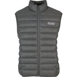 Steppweste Karl Kani "Karl Kani Karl Kani Sport Patch Light Puffer Vest", Herren, Gr. L, anthrazit, 100% Polyester, Westen Steppweste