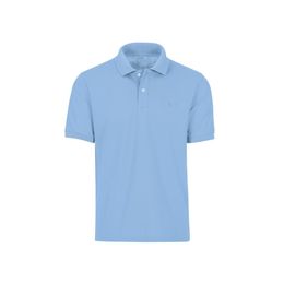 Poloshirt TRIGEMA "TRIGEMA Poloshirt DELUXE Piqué", Mädchen, Gr. 116, blau (horizont), 100% Baumwolle, Basic, Shirts