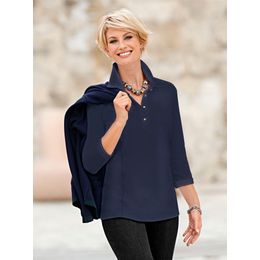 Poloshirt CLASSIC "Shirt", Damen, Gr. 38, blau (marine), 50% Baumwolle, 50% Modal, unifarben, ohne Ausschnitt, Shirts