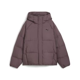 Daunenjacke Puma "Daunen-Pufferjacke mit Kapuze Damen", Damen, Gr. L, lila (raisin lila), Obermaterial: 100% Polyester; Futter: 100% Polyester; Füllung: 90% Entendaunen, 10% Federn; Kapuzenfüllung: 100% Polyester; Seitentasche – Unten: 100% Polyester, Jacken