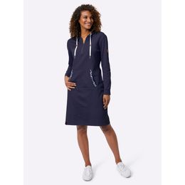 Sweatkleid Casual Looks "Sweatkleid", Damen, Gr. 48, Normalgr&ouml;&szlig;en, blau (marine), 100% Baumwolle, unifarben, kurz, Kleider Sweatkleid