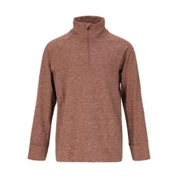 Langarmshirt ZIGZAG "Lopez", Jungen, Gr. 116, braun (kastanie), 88% Polyester, 12% Elasthan, unifarben, normal, Shirts Langarmshirt, mit extra hohem Bambus-Anteil