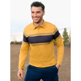 Langarmshirt Catamaran "Langarm-Shirt", Herren, Gr. 64/66, gelb (ocker, gestreift), 100% Baumwolle, gemustert, gestreift, Shirts Langarmshirt