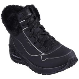 Keilsneaker Skechers "UNO RUGGED", Damen, Gr. 35, schwarz, Lederimitat, metallic, Schuhe, Sneaker, Keilsneaker, Winterboots mit hochwertiger Dämpfung