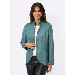 Shirtjacke Inspirationen "Sweatjacke", Damen, Gr. 44, gr&uuml;n (jade), 100% Baumwolle, gemustert, unifarben, Shirts Shirtjacke
