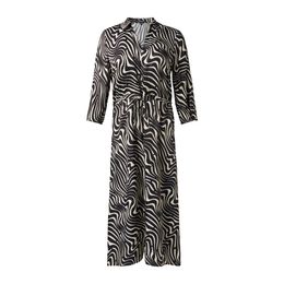 comma, COMMA Blusenkleid Damen Gr&ouml;&szlig;e 44 greige / schwarz Winterkleid