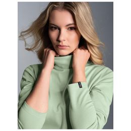 Rollkragenshirt TRIGEMA "TRIGEMA Rollkragenshirt", Damen, Gr. S, gr&uuml;n (gr&uuml;n tea), 95% Baumwolle, 5% Elasthan, Basic, Shirts