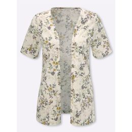 Shirtjacke Classic Basics "Shirtjacke", Damen, Gr. 56, beige (champagner, bedruckt), 100% Baumwolle, gebl&uuml;mt, gemustert, unifarben, Shirts Shirtjacke