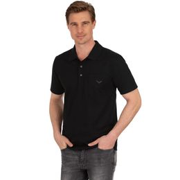 Poloshirt TRIGEMA "TRIGEMA Poloshirt aus Single-Jersey", Herren, Gr. L, schwarz, 100% Baumwolle, Basic, Shirts