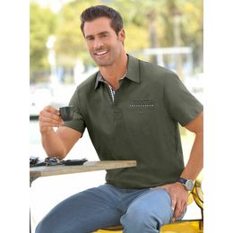 Poloshirt Marco Donati "Kurzarm-Shirt", Herren, Gr. 48/50, grün (oliv), 100% Baumwolle, unifarben, ohne Ausschnitt, Shirts