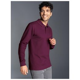 Poloshirt TRIGEMA "TRIGEMA Langarm Poloshirt mit Armb&uuml;ndchen", Herren, Gr. 4XL, rot (sangria), 100% Baumwolle, Basic, Shirts