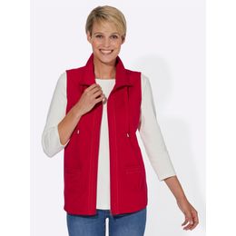 WITT Damen Shirtweste mit gerafften Taschen, rot, Gr&ouml;&szlig;e 40