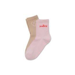 Tchibo - 2 Paar Statement-Socken - Damen - Gr. 39-42 - beige