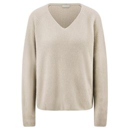 Peter Hahn - V-Pullover, beige, Gr. 36 / S - Kaschmir