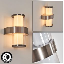 hofstein Blinneberg Au&szlig;enwandleuchte LED Nickel-Matt, 2-flammig