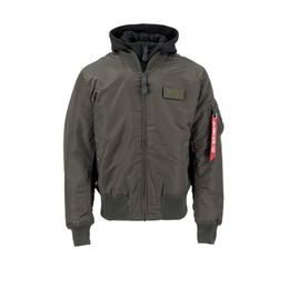 Alpha Industries Jacke 'MA-1 D-Tec' Herren Größe XXS grün / rot / schwarz / weiß