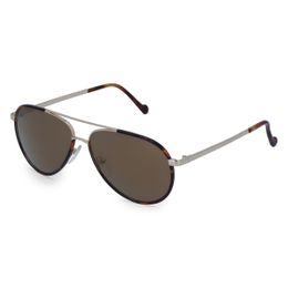 Fielmann MC 490 SUN CL | Herren-Sonnenbrille | Fassung: Vollrand, Pilot, Metall, Gold Havanna | Glasfarbe: Braun