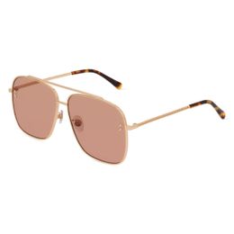 Stella McCartney SC40051U | Unisex-Sonnenbrille | Fassung: Vollrand, Pilot, Metall, Gold Gl&auml;nzend | Glasfarbe: Braun