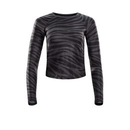 WINSHAPE Funktionsshirt 'AET119LS' Damen Gr&ouml;&szlig;e S dunkelgrau / schwarz