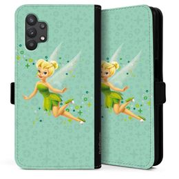 DeinDesign Galaxy A32 5G Handy Klapph&uuml;lle Handyh&uuml;lle aus Kunst Leder schwarz Flip Case Tinkerbells Official Licensed Product Disney Sideflip mit langer Lasche