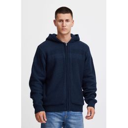 Strickjacke Blend "BHPullover", Herren, Gr. XXL, blau (marineblaus), Grobstrick, 42% Polyester, 26% Polyacryl, 15% Viskose, 13% Wolle, 4% Polyamid, unifarben, regular fit, Rippbündchen, Strickjacken, Gemütliche Strickjacke mit Kapuze