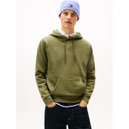 Sweatshirt Tommy Jeans "TJM REG S FLAG HOODIE", Herren, Gr. L, dunkelgrünery, Sweatware, Obermaterial: 80% Baumwolle, 20% Polyester, regular fit, breiter Bund, Sweatshirts Sweatshirt