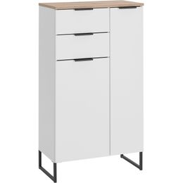 Midischrank, B:60cm H:106cm T:32cmweiß matt, BASIC BY BALCULINA, FSC-zertifizierter Holzwerkstoff, Badezimmer, Schränke, "Denver Midischrank,