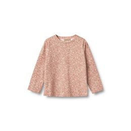 Longsleeve Wheat "Wheat T-shirt L/S Manna", M&auml;dchen, Gr. 110, rose dust flower meadow, 95% Baumwolle, 5% Elasthan, gebl&uuml;mt, normal, Rundhals, Shirts