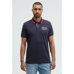 Poloshirt CAMP DAVID, Herren, Gr. M, blau, Material: 100% Baumwolle, bedruckt, bestickt, regular fit normal, eingesetzt Rippb&uuml;ndchen, Shirts, aus Baumwolle