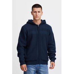 Strickjacke Blend "BHPullover", Herren, Gr. L, marineblaus, Grobstrick, 42% Polyester, 26% Polyacryl, 15% Viskose, 13% Wolle, 4% Polyamid, unifarben, regular fit, Rippbündchen, Strickjacken Strickjacke, Gemütliche Strickjacke mit Kapuze