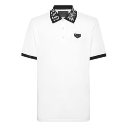 Poloshirt Philipp Plein "Gothic Plein", Jungen, Gr. XXL, 01, weiß, Obermaterial: 100% Baumwolle, Shirts