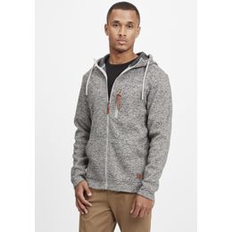 Blend Herren Cardigan "BHPinheiro"pewter mix, Gr. L, unifarben, Fleece, 100% Polyester, Strickjacken, Fleecejacke mit Kapuze und Eingrifftaschen