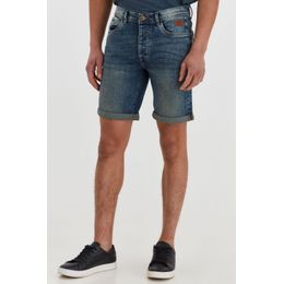 Jeansshorts Blend "BHMartels", Herren, Gr. L, US-Gr&ouml;&szlig;en, denim middleblau, Web, 98% Baumwolle, 2% Elasthan, unifarben, Basic, regular fit kurz, Jeans Jeansshorts, Stilvolle 5-Pocket-Jeansshorts mit Used Look Effekt