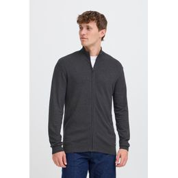 Strickjacke Blend "BHWebe", Herren, Gr. XL, charcoal mix, Feinstrick, 78% Viskose, 22% Polyester, meliert, Basic, normal normal, hoch geschlossener Ausschnitt, elastischer Bund, Strickjacken Strickjacke, Stilvolle Strickjacke mit Rei&szlig;verschluss